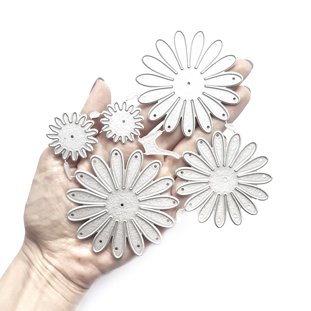 DAHLIA FLOWERS CUTTING DIES SET 5 PCS | Luxy Kraft